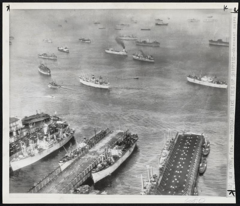 Effects of New York Tug Strike are indicated in this photo showing some ...