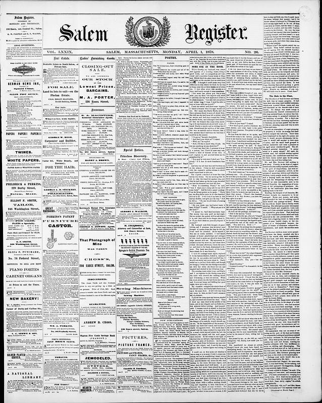 Salem Register. April 01, 1878 - Digital Commonwealth