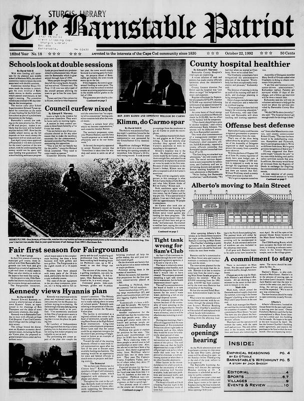 Barnstable Patriot. October 22, 1992 - Digital Commonwealth