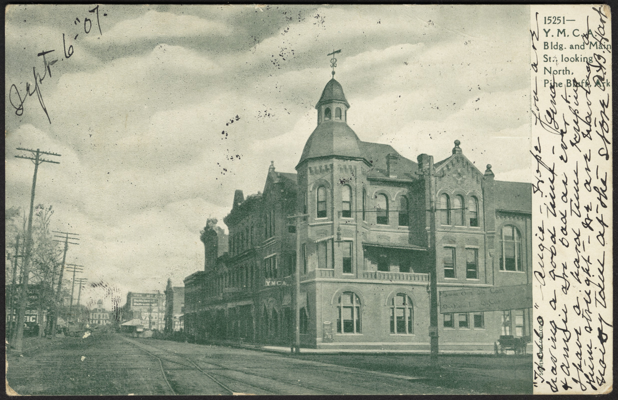 Y.M.C.A. bldg. and Main St., looking north, Pine Bluff, Ark. - Digital ...