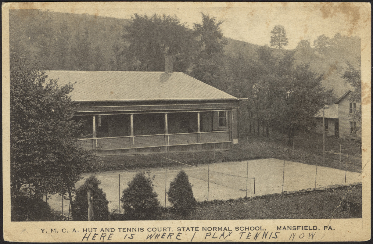 Y.M.C.A. hut and tennis court, State Normal School. Mansfield, Pa ...