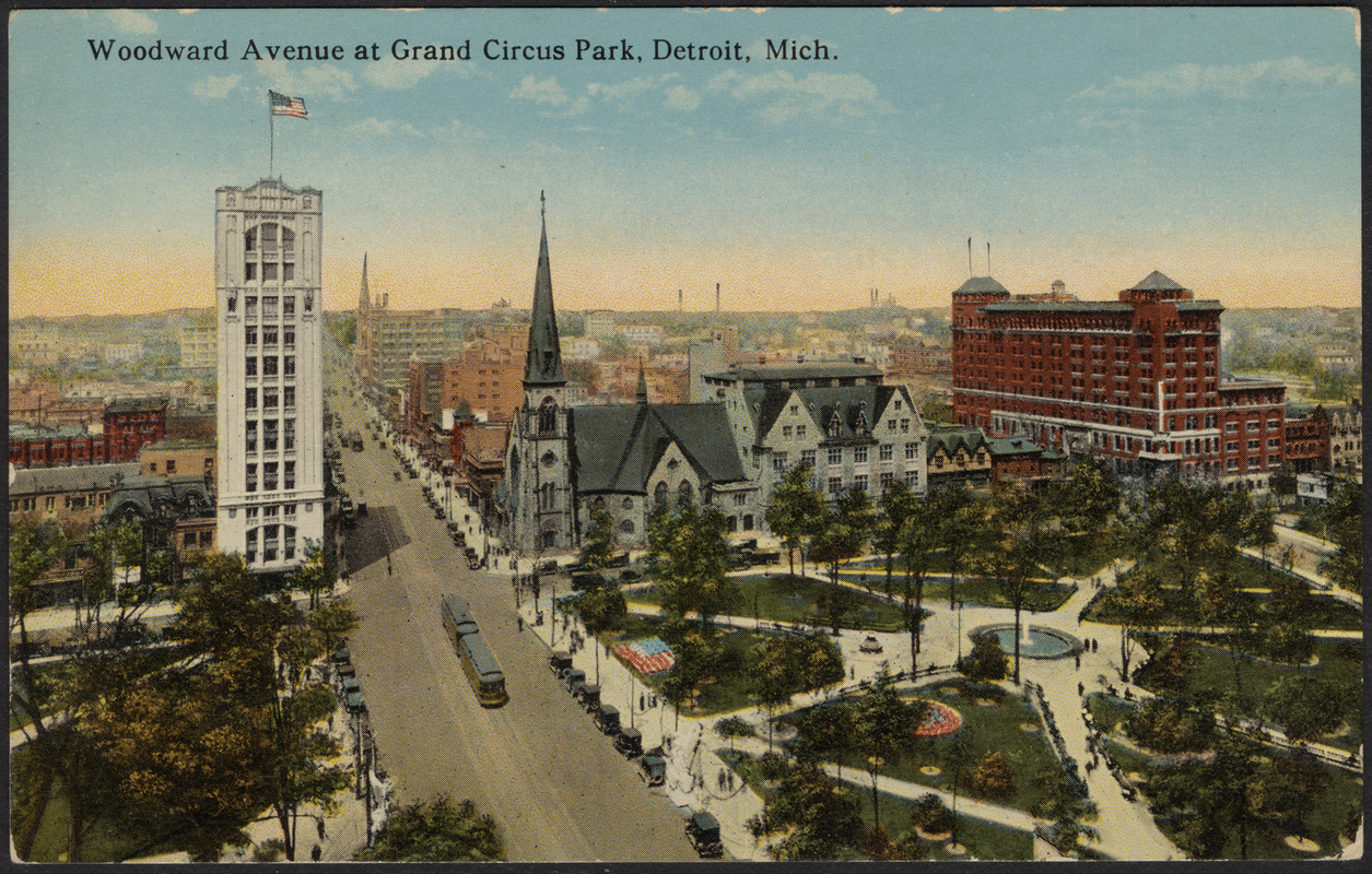 Woodward Avenue at Grand Circus Park, Detroit, Mich. - Digital Commonwealth
