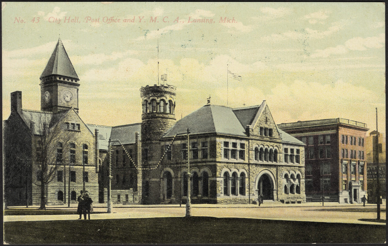 City hall, post office and Y.M.C.A., Lansing, Mich. - Digital Commonwealth