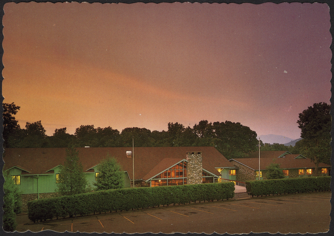 Blue Ridge Center at dusk. YMCA Blue Ridge Assembly, Black Mountain, N ...