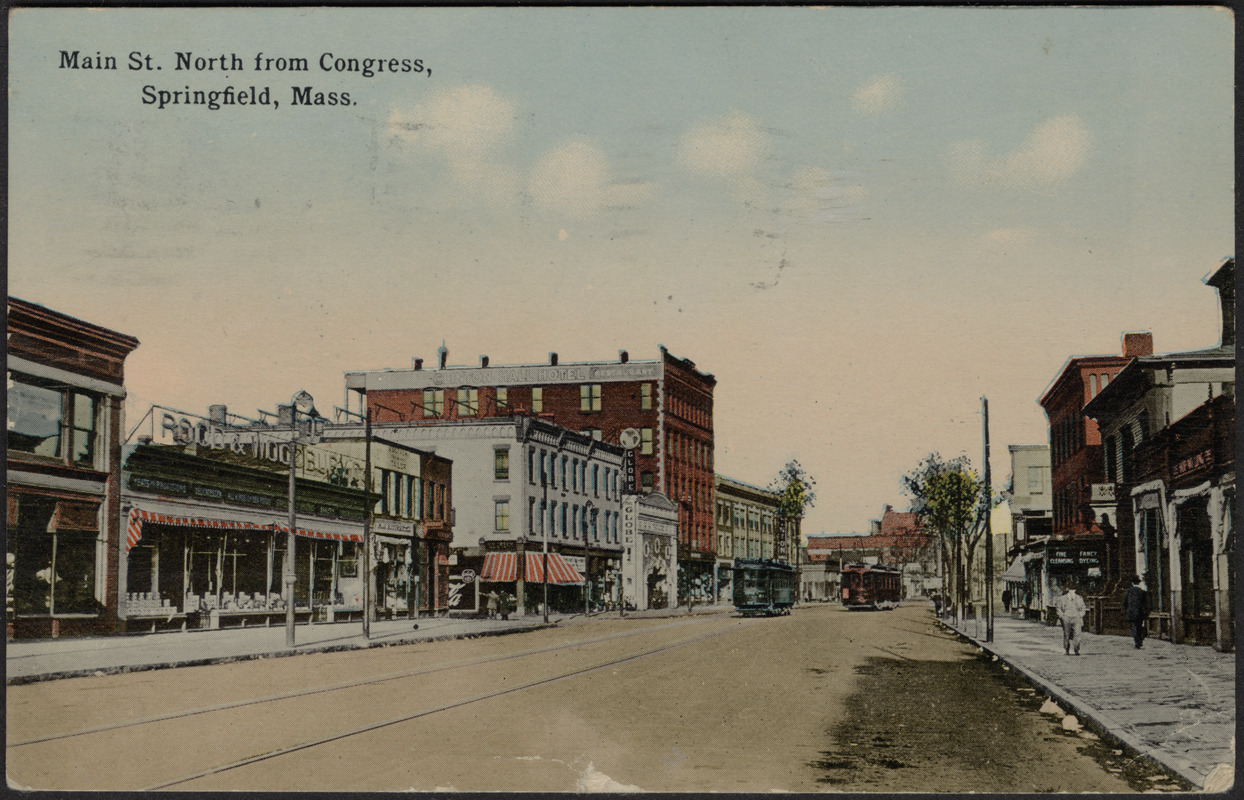 Main St. north from Congress, Springfield, Mass. - Digital Commonwealth