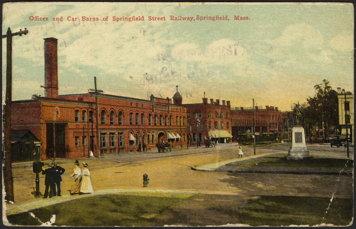 Offices and car barns of Springfield Street Railway, Springfield, Mass ...
