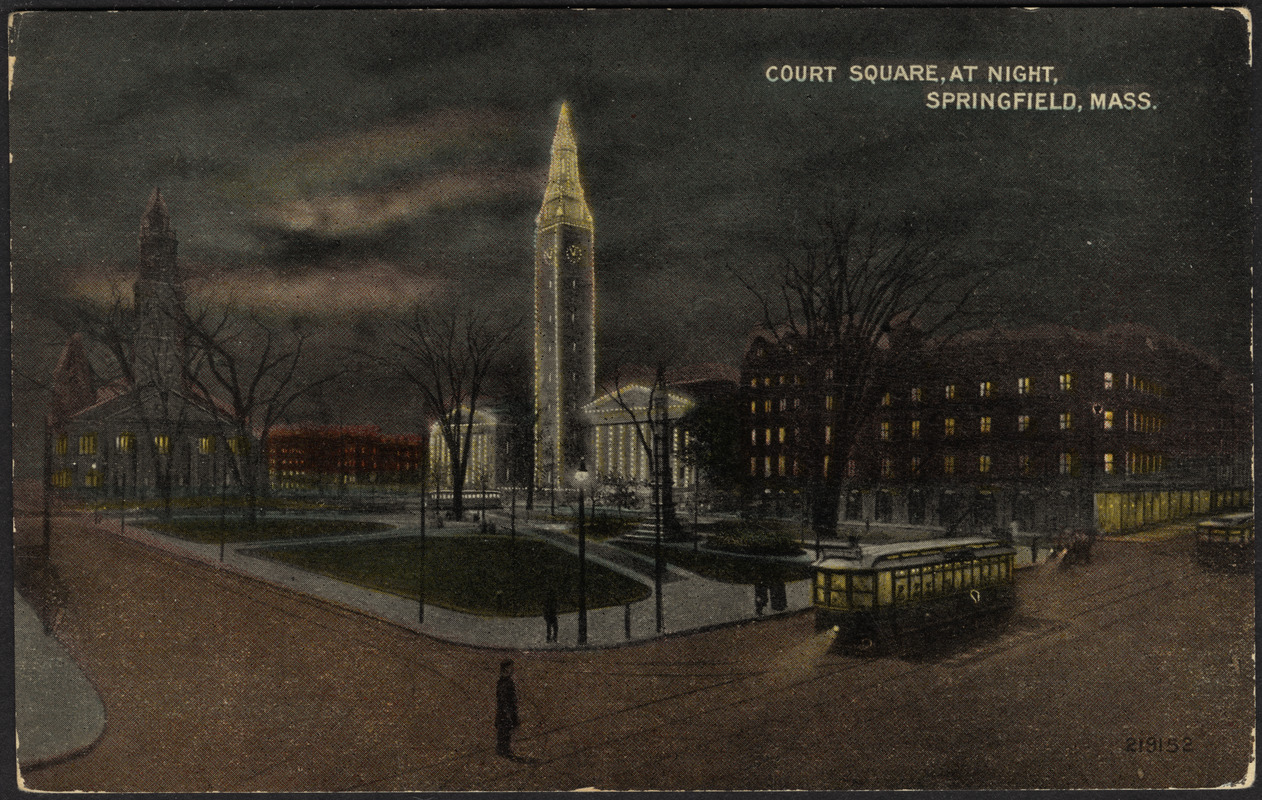 Court Square, at night, Springfield, Mass. - Digital Commonwealth