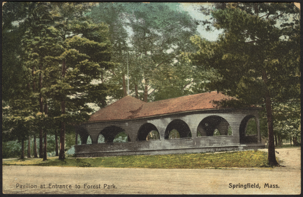Pavilion at entrance to Forest Park. Springfield, Mass. - Digital ...