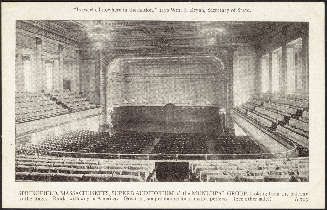 Springfield, Massachusetts, Superb Auditorium of the Municipal Group ...