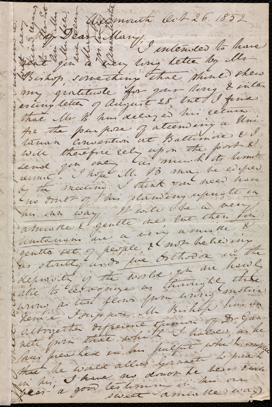 Letter from Anne Warren Weston, Weymouth, [Mass.], to Mary Anne Estlin ...