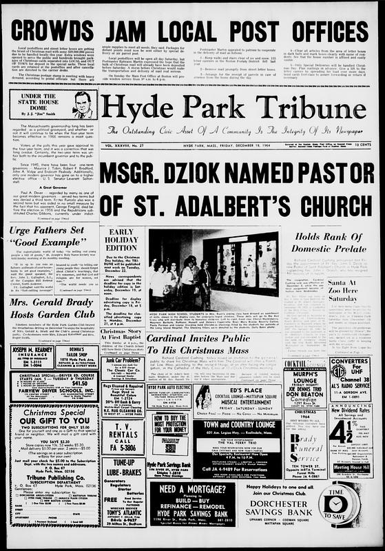 Hyde Park Tribune. December 18, 1964 - Digital Commonwealth
