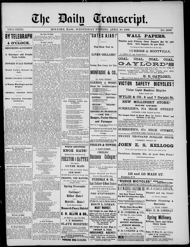 The Daily Transcript. April 10, 1889 - Digital Commonwealth
