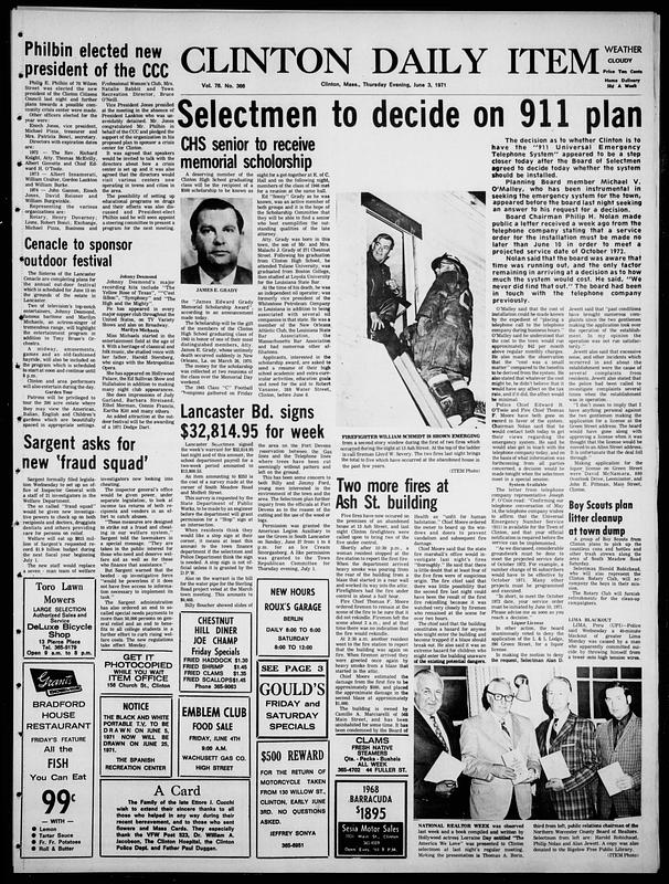Clinton Daily Item. June 03, 1971 - Digital Commonwealth