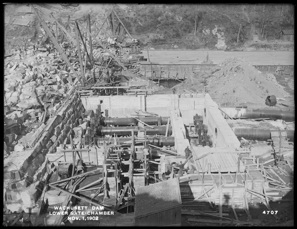 Wachusett Dam, Lower Gate Chamber, substructure, Clinton, Mass., Nov. 1 ...