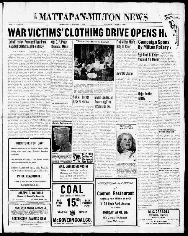 Mattapan-Milton News, April 05, 1945 - Digital Commonwealth