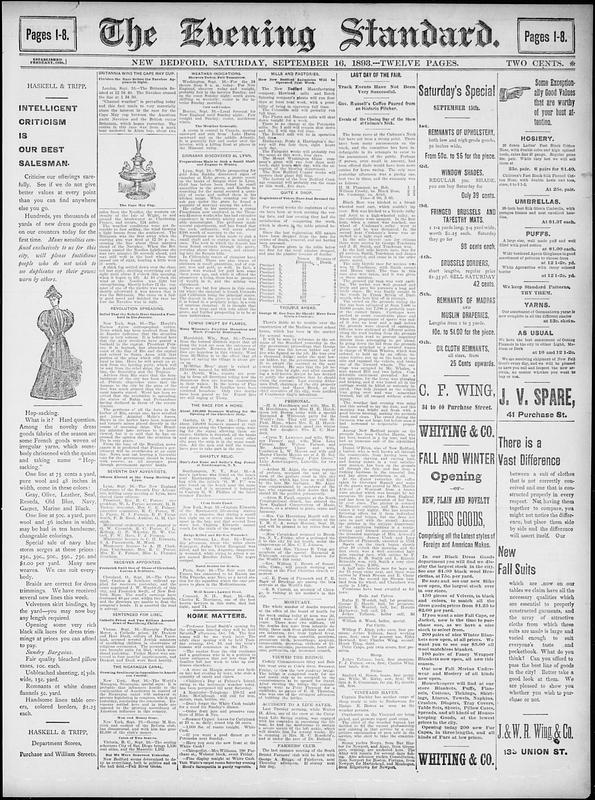 Evening Standard. September 16, 1893 - Digital Commonwealth