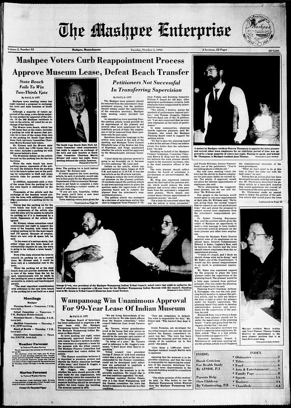 The Mashpee Enterprise. October 03, 1995 - Digital Commonwealth