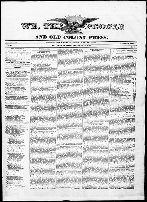 We, the People and Old Colony Press. December 15, 1832 - Digital ...