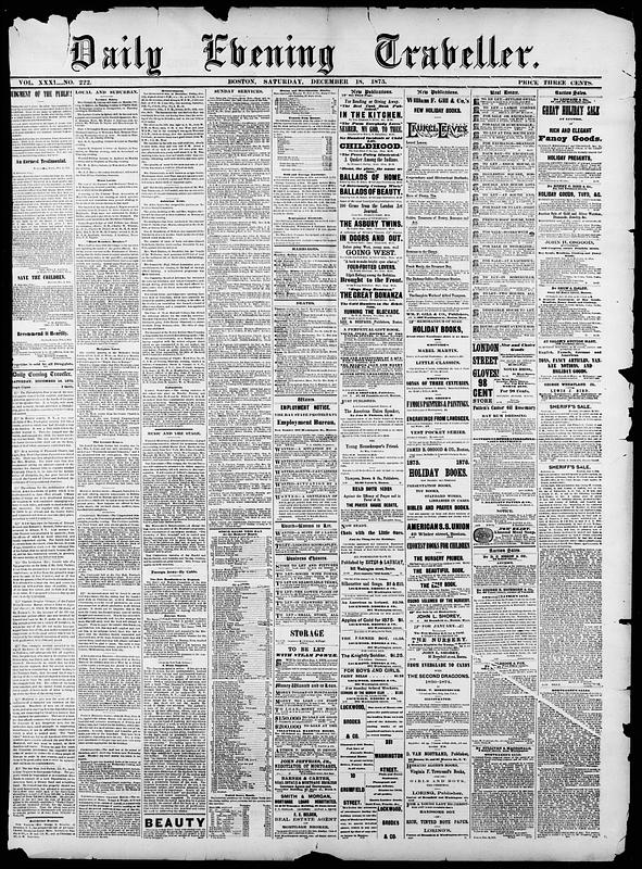 Daily Evening Traveller. December 18, 1875 - Digital Commonwealth