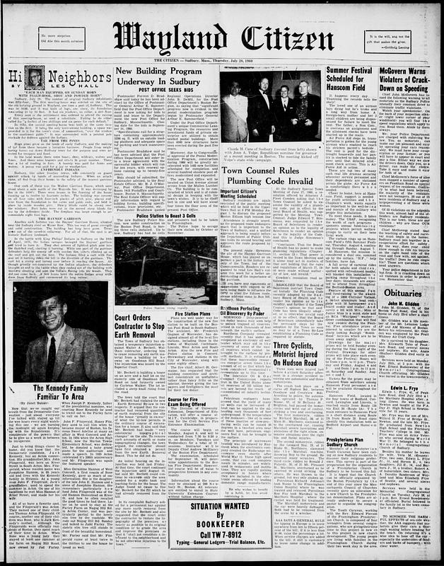 The Wayland Citizen. July 28, 1960 - Digital Commonwealth