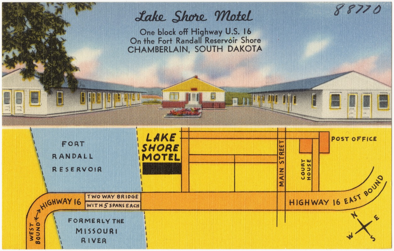 Lake Shore Motel, one block off Highway U.S. 16, on the Fort Randall ...