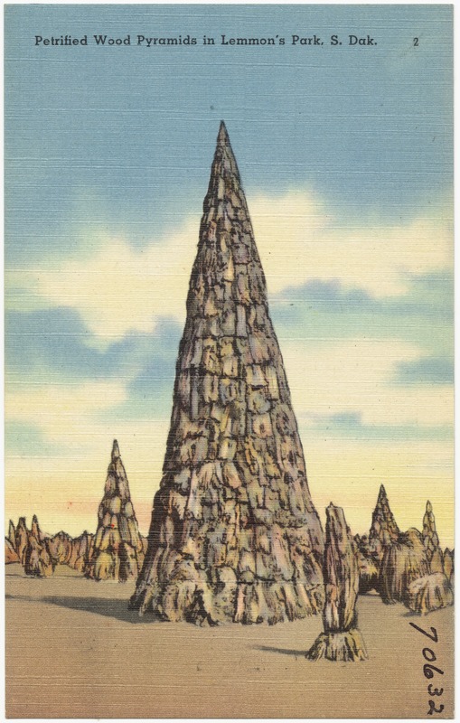 Petrified Wood Pyramids in Lemmon's Park, S. Dak. - Digital Commonwealth