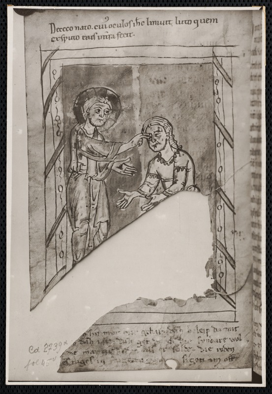 Illuminated Manuscript: Christ Healing the Blind - Digital Commonwealth
