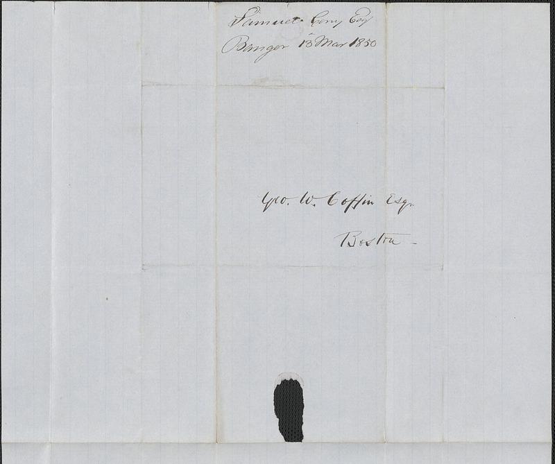 Samuel Cony to George Coffin, 13 March 1850 - Digital Commonwealth