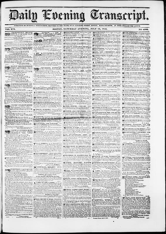 Daily Evening Transcript. July 12, 1845 - Digital Commonwealth