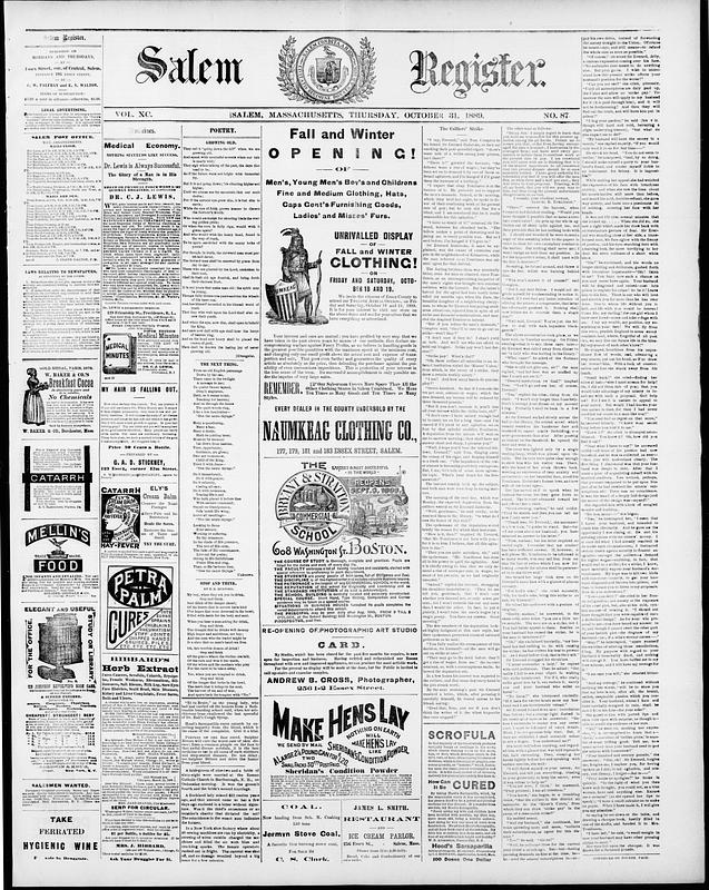 Salem Register. October 31, 1889 - Digital Commonwealth