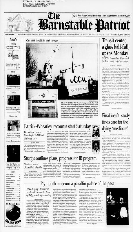 Barnstable Patriot. November 22, 2002 - Digital Commonwealth