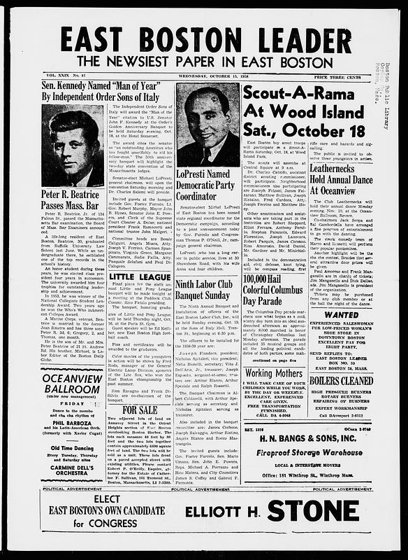 East Boston Leader. October 15, 1958 - Digital Commonwealth