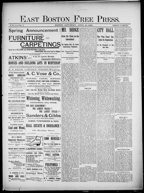 East Boston Free Press. April 20, 1889 - Digital Commonwealth