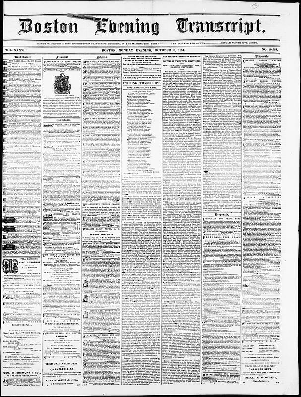Boston Evening Transcript. October 03, 1864 - Digital Commonwealth