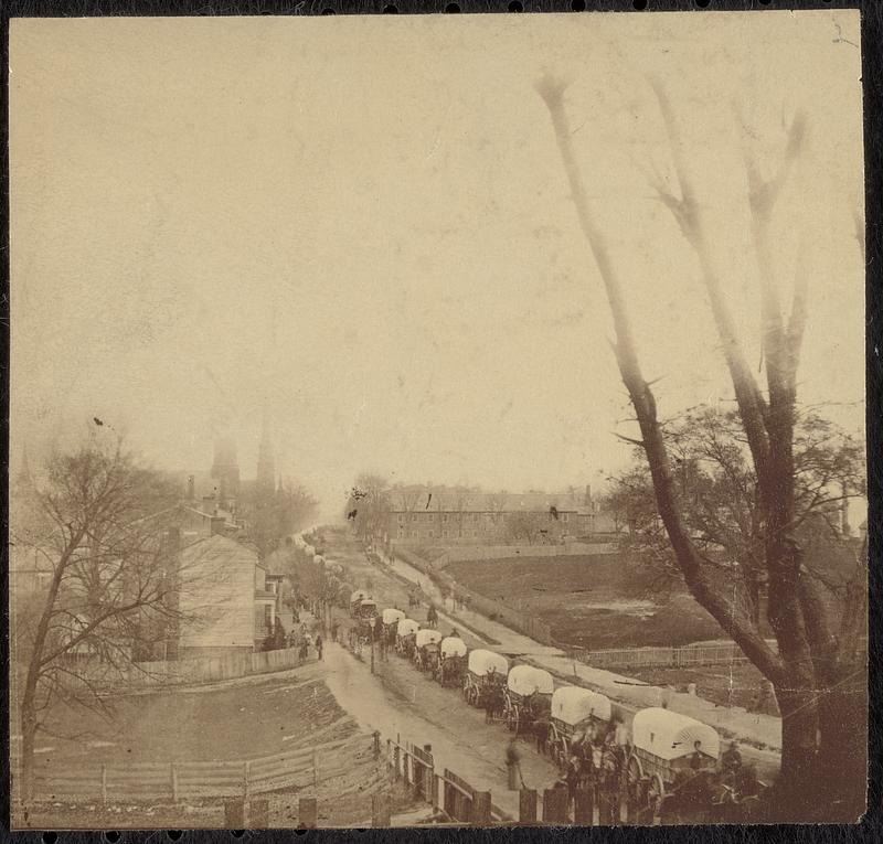 First wagon train entering Petersburg - Digital Commonwealth