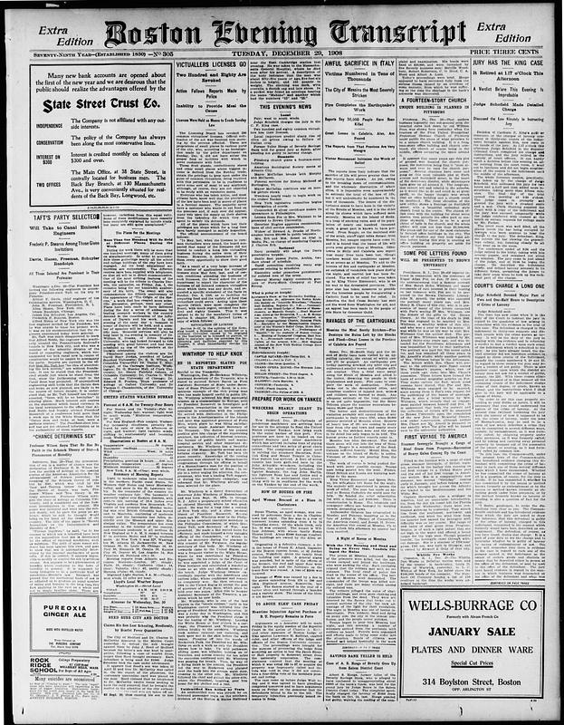Boston Evening Transcript. December 29, 1908 - Digital Commonwealth