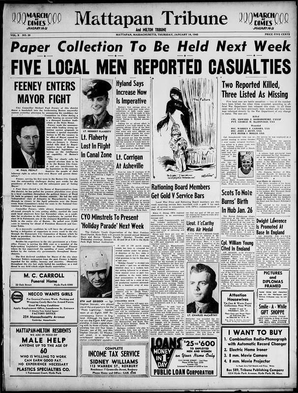 Mattapan Tribune. January 18, 1945 - Digital Commonwealth