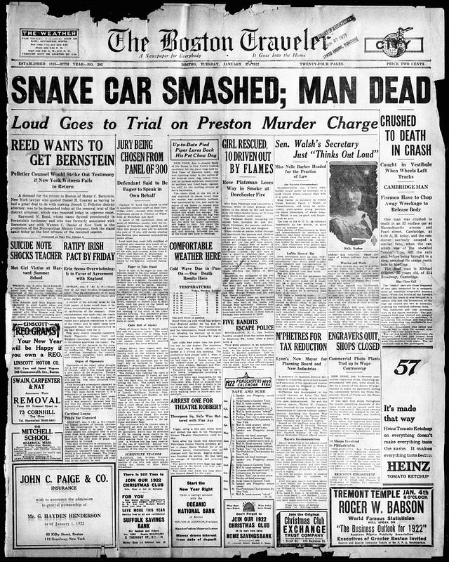 The Boston Traveler. January 03, 1922 - Digital Commonwealth