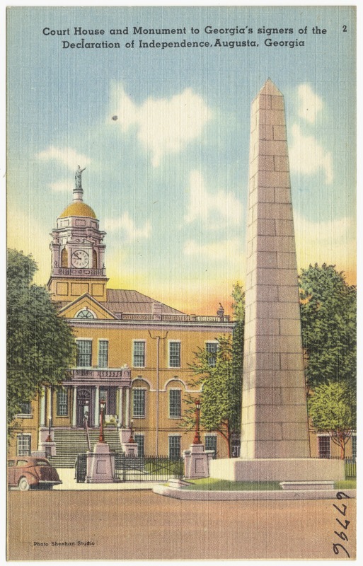 Court house and monument to Georgia's signers of the Declaration of ...