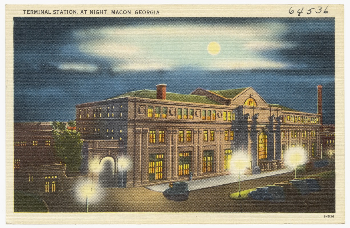 Terminal Station, at night, Macon, Georgia - Digital Commonwealth