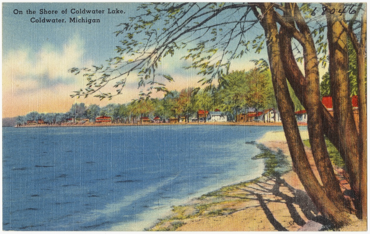 On the shore of Coldwater Lake, Coldwater, Michigan - Digital Commonwealth