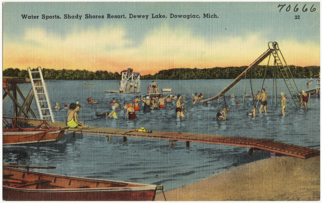 Water sports, Shady Shores Resort, Dewey Lake, Dowagiac, Mich ...