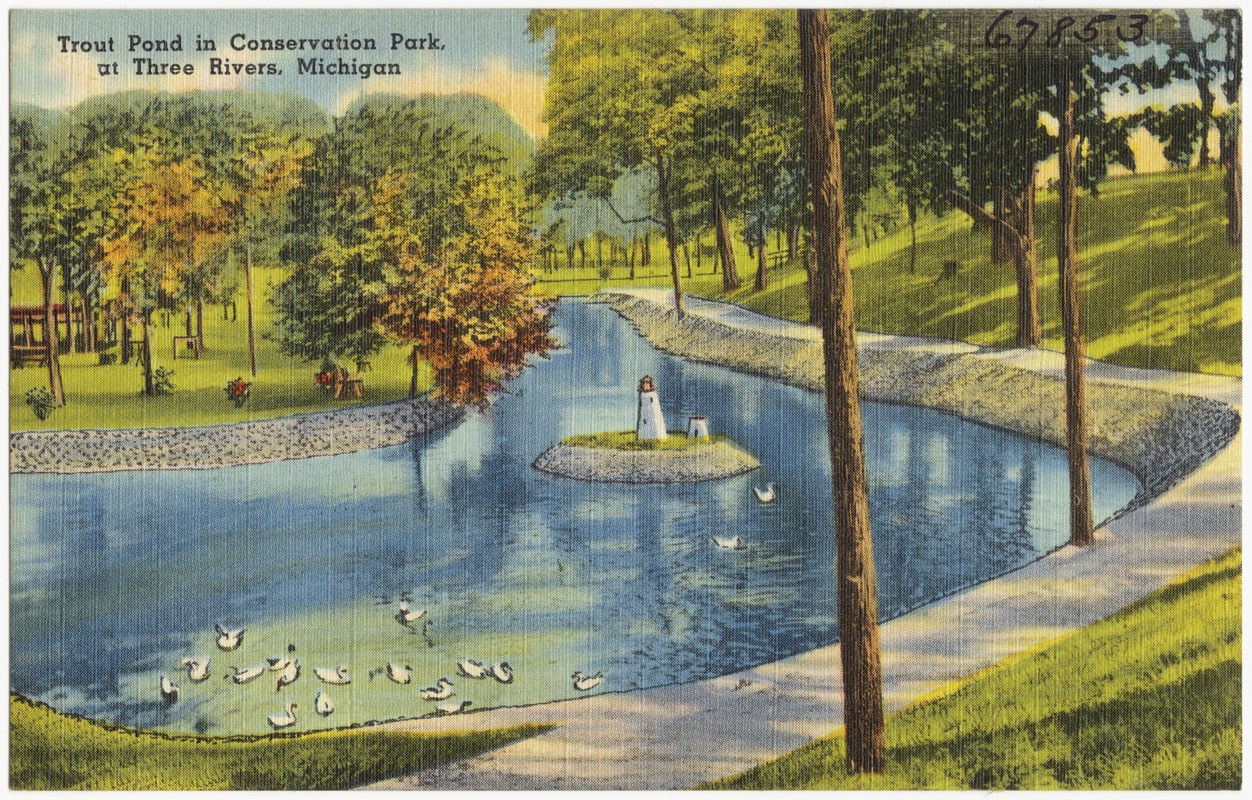 Trout Pond in Conservation Park at Three Rivers, Michigan - Digital ...