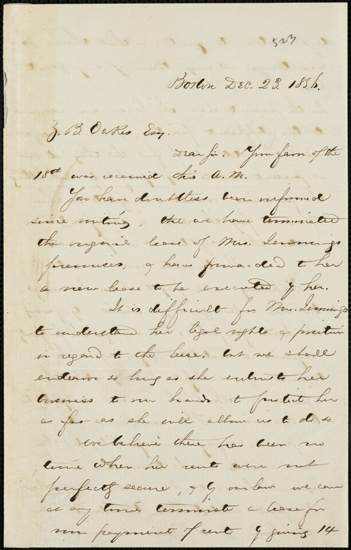Whiting & Russell, Boston, Mass., manuscript letter signed to Ziba B ...