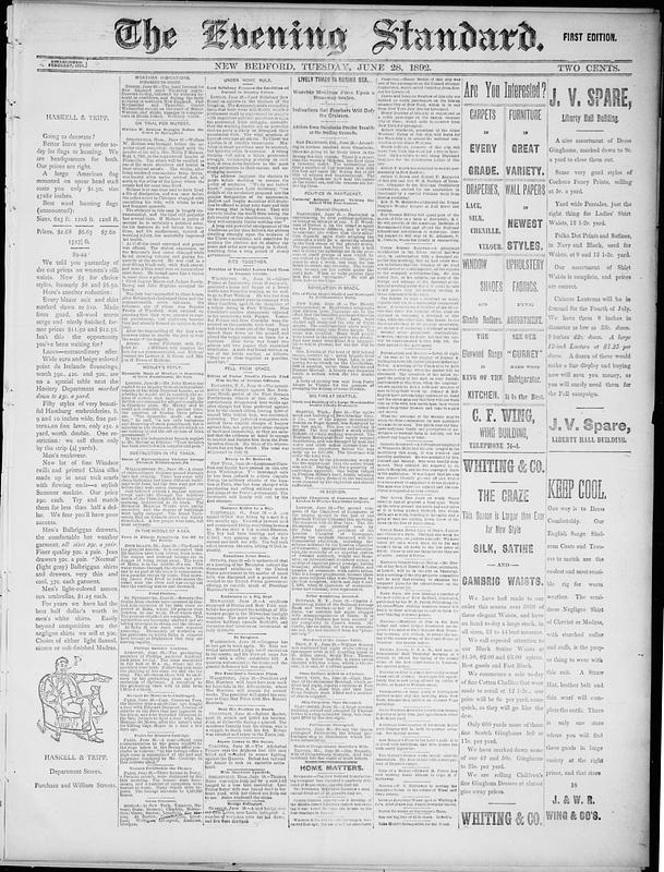 Evening Standard. June 28, 1892 - Digital Commonwealth