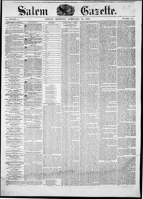 The Salem Gazette. February 19, 1858 - Digital Commonwealth