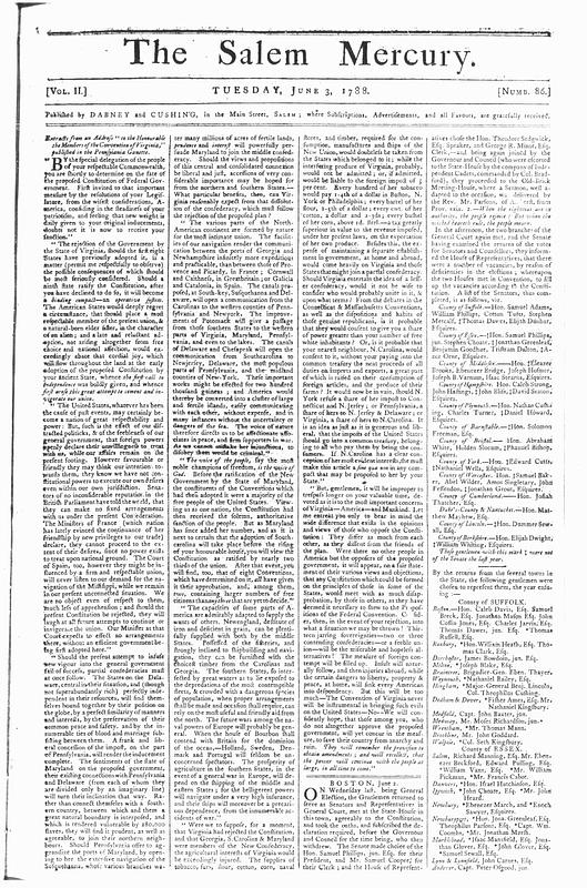 The Salem Mercury. June 03, 1788 - Digital Commonwealth