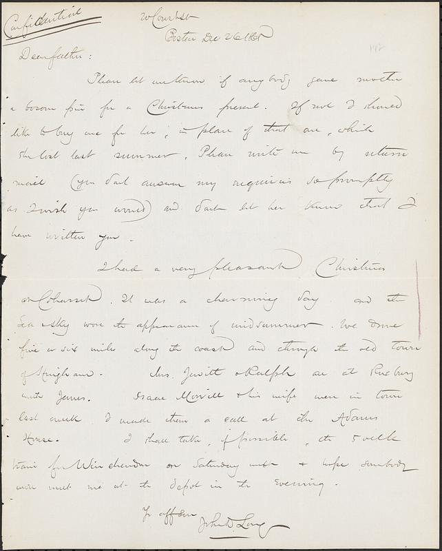Letter from John D. Long to Zadoc Long, December 26, 1865 - Digital ...