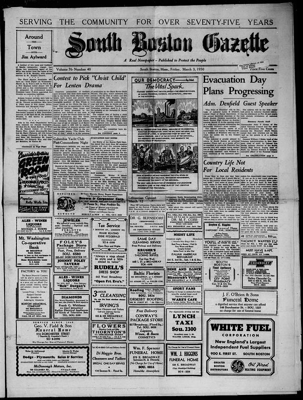 South Boston Gazette. March 03, 1950 - Digital Commonwealth