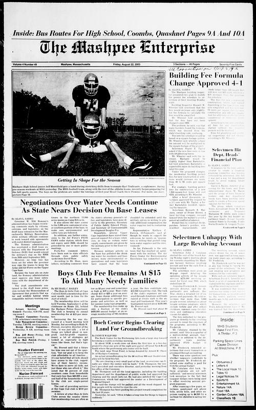 The Mashpee Enterprise. August 22, 2003 - Digital Commonwealth